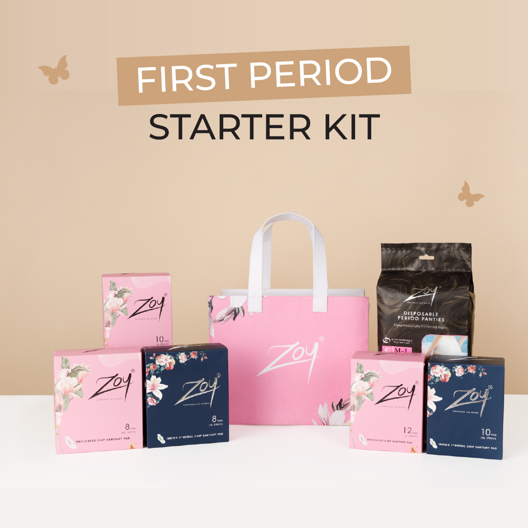 ZOY First Period Starter Kit - Safe Period Gift for Girls